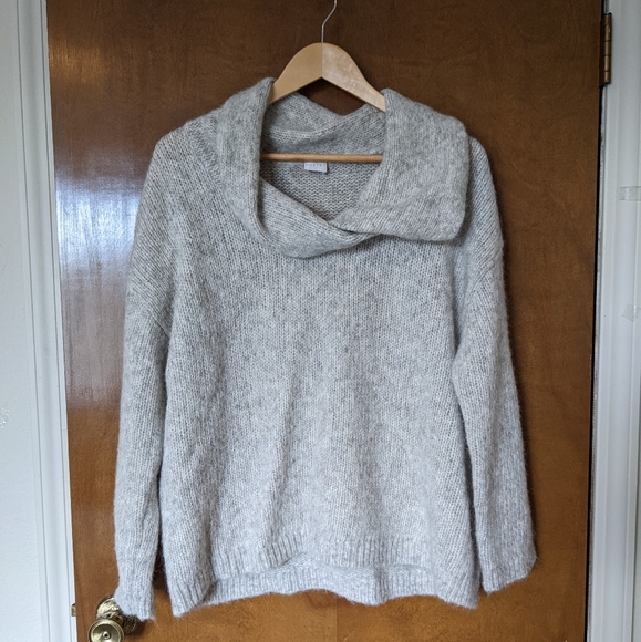 Poetry | Sweaters | Poetry Cream Gray Alpaca Pima Cotton Cable Knit ...